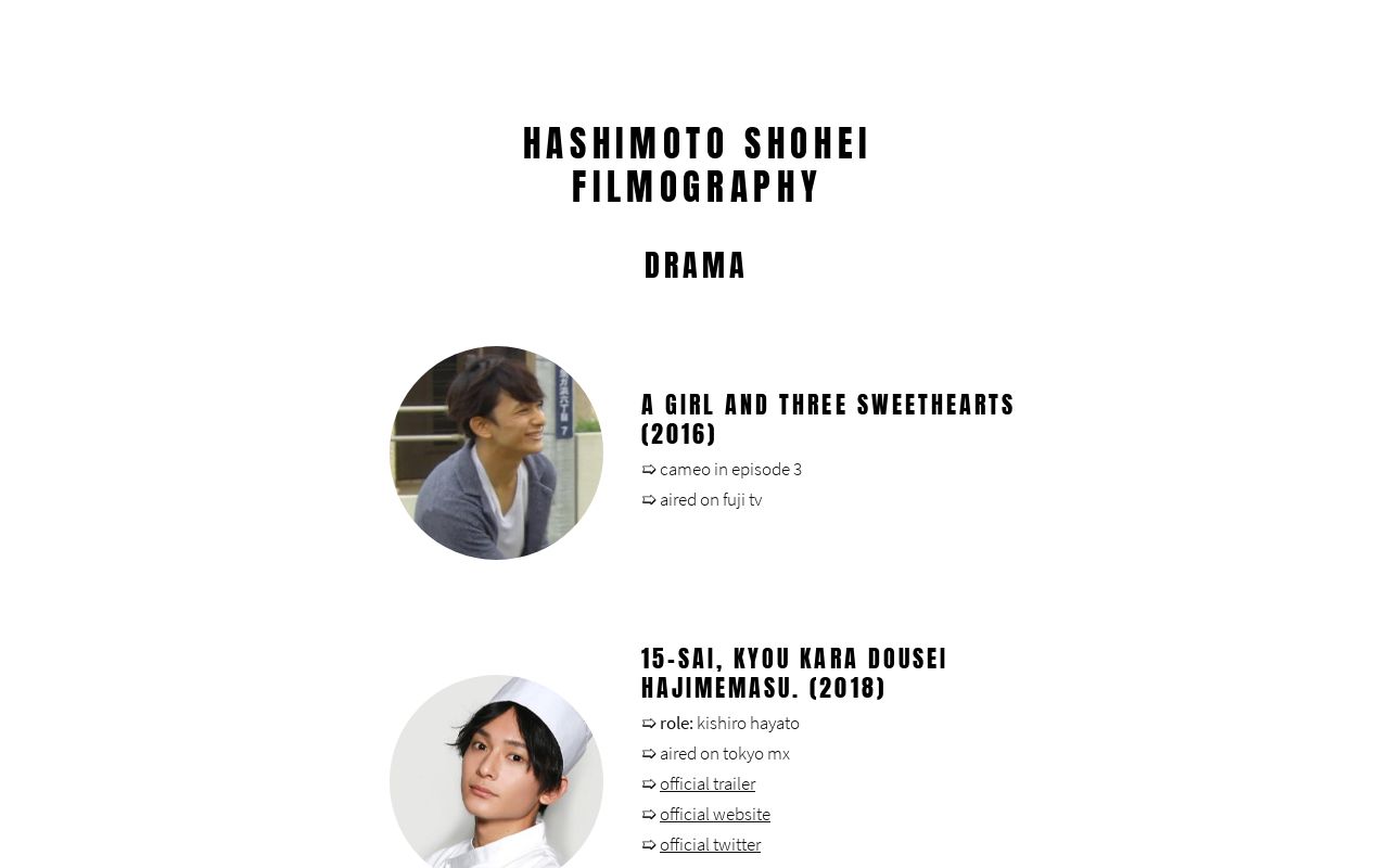 hashimoto shohei: filmography (drama)